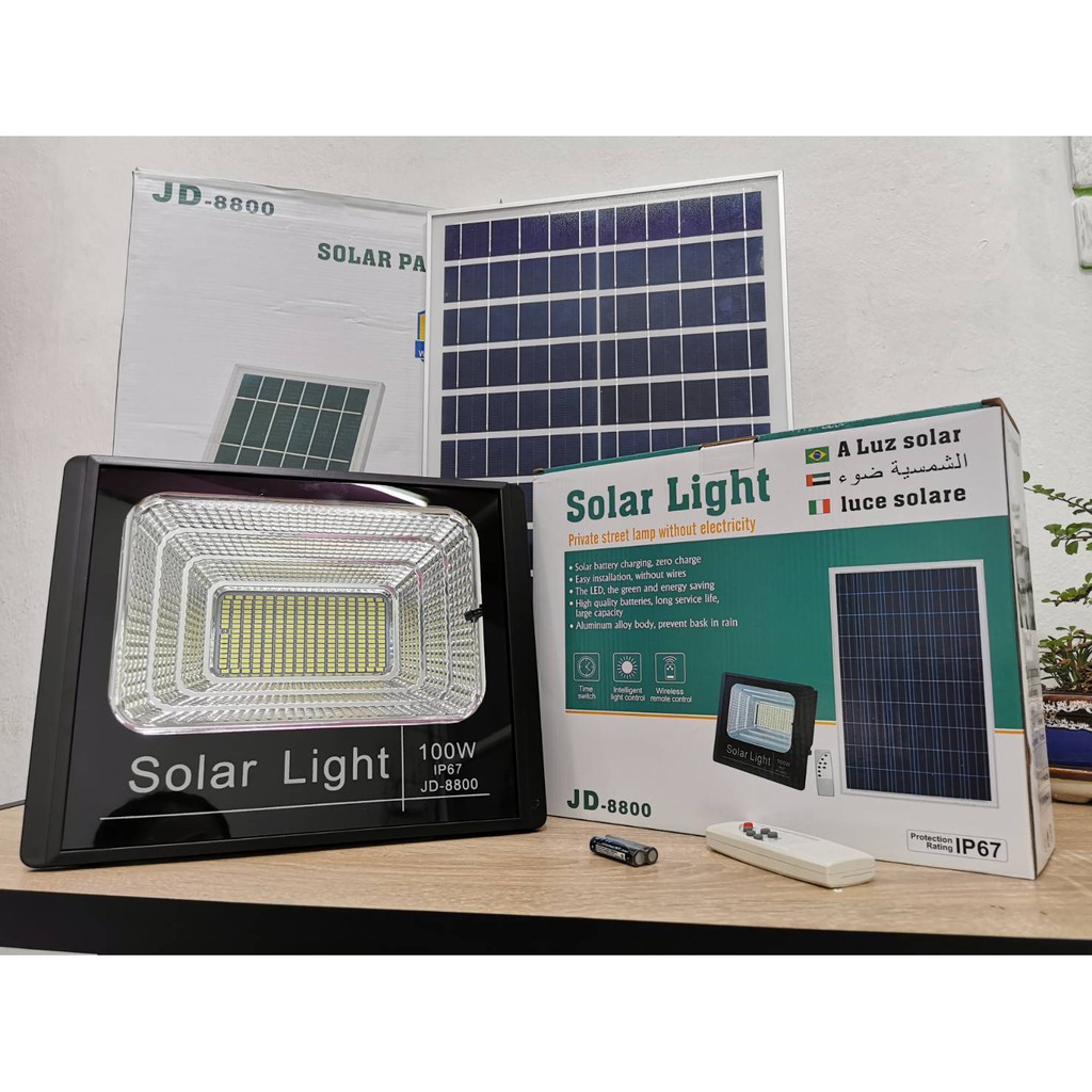 โคมไฟ Solar Light 100W สปอร์ตไลท์ของแท้จาก JD รุ่นJD-8800 รับประกัน ...