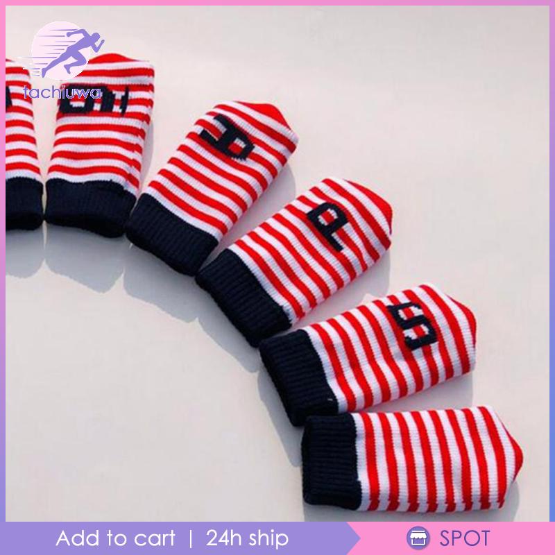 10Pieces Golf Club Head Cover Iron Putter Headcover Protect Sock Red ...