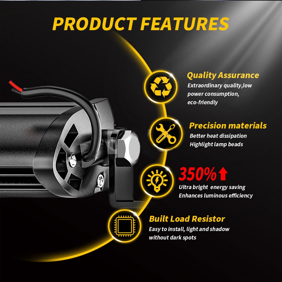 SEAMETAL บางเฉียบ ไฟ LED ทำงานรถยนต์ 12V 24V LED COB Light Bar แถบไฟไฟ ...