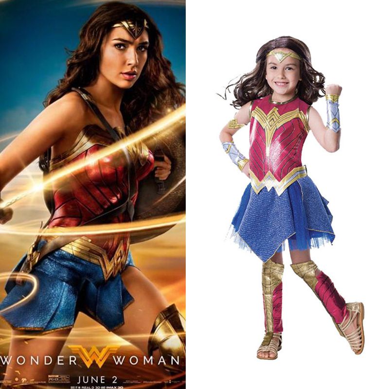 Kids DC Wonder Woman Children Cosplay Costume Halloween Fancy Dress ...