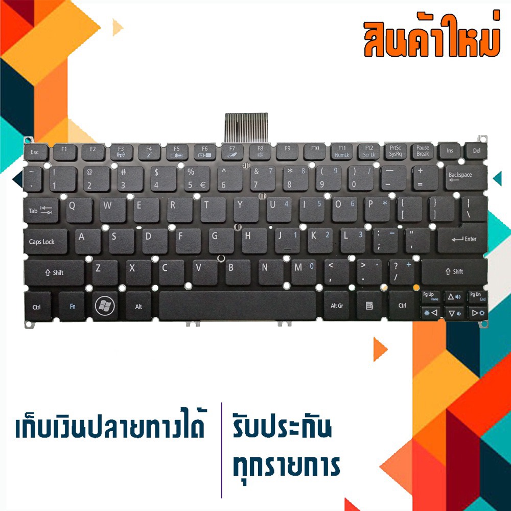 Acer keyboard (แป้นภาษาอังกฤษ) สำหรับรุ่น Aspire One 725 756 , S3-391 ...