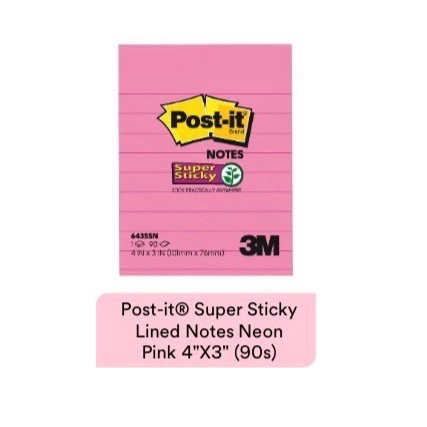 3M Post-It Super Sticky Lined Notes 4" x 3" ( 90s ) | Shopee Thailand