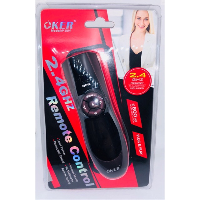 Laser Pointer OKER P-001 Presentation Remote Contro สีดำ | Shopee Thailand
