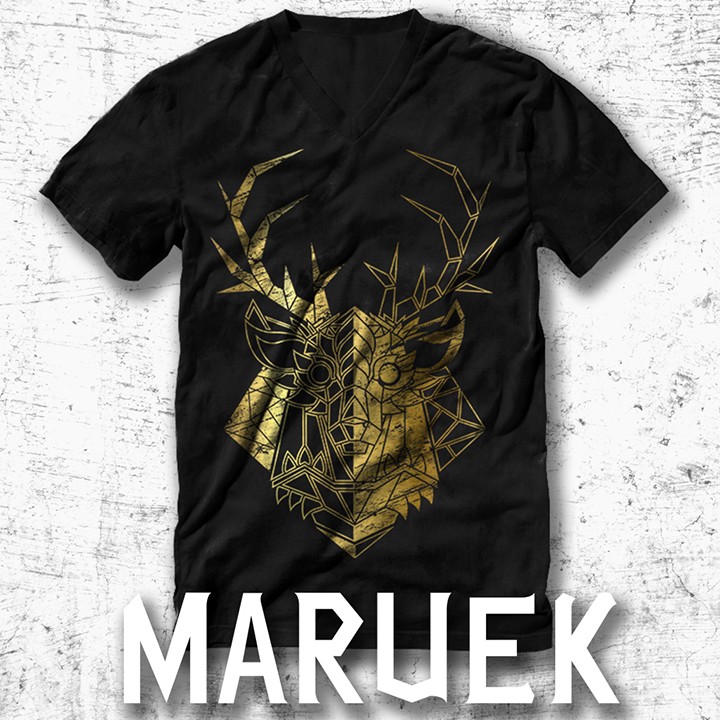 เสื้อยืด Maruek สีดำ-ทอง | Shopee Thailand