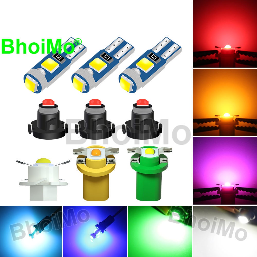 Bhoimo 5PCS 3030 led dashboard light T3 T5 T4.2 W3W ภายในรถเครื่องปรับอากาศโคมไฟ T4.7 B8.5 ...