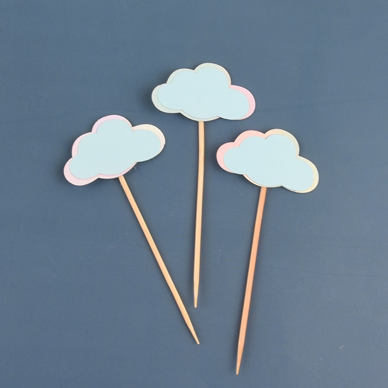 ป้ายปักเค้กก้อนเฆมกระดาษ 1แพค มี3อัน (สีฟ้า,สีชมพู ,รวมสี) 059 060 061 | Shopee Thailand