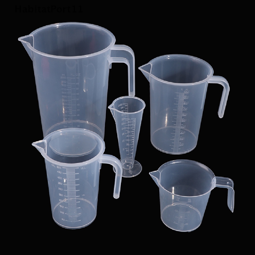 HabitatPort Plastic Measuring Cup with Scale Handle Transparent ...