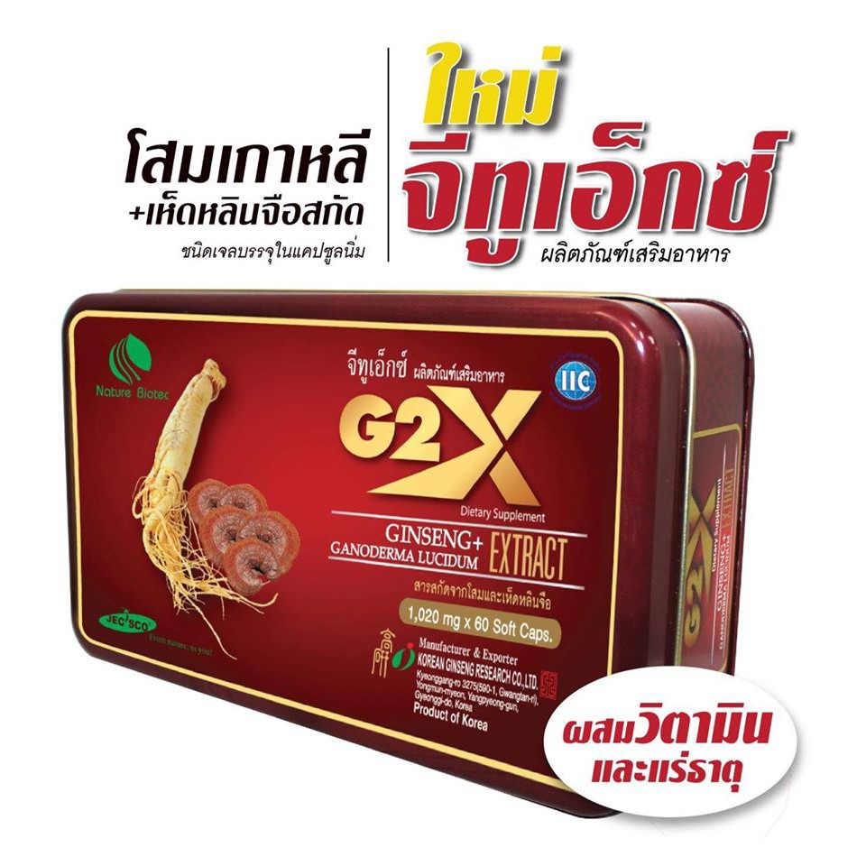 G2X จีทูเอ็กซ์ โสมผสมเห็ดหลินจือ และ วิตามิน แร่ธาตุ | Shopee Thailand