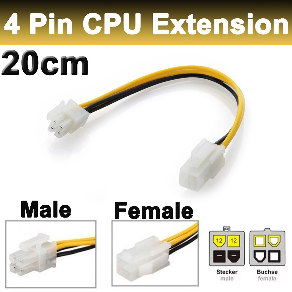 สายเพิ่มความยาว 4 Pin ATX 12V P4 Male to Female CPU Power Supply ...