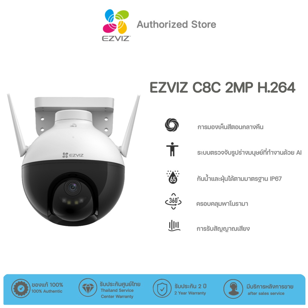 Ezviz C8C 1080P Outdoor Pan/Tilt Camera : กล้องวงจรปิดภายนอกหมุนได้ทั้ง ...
