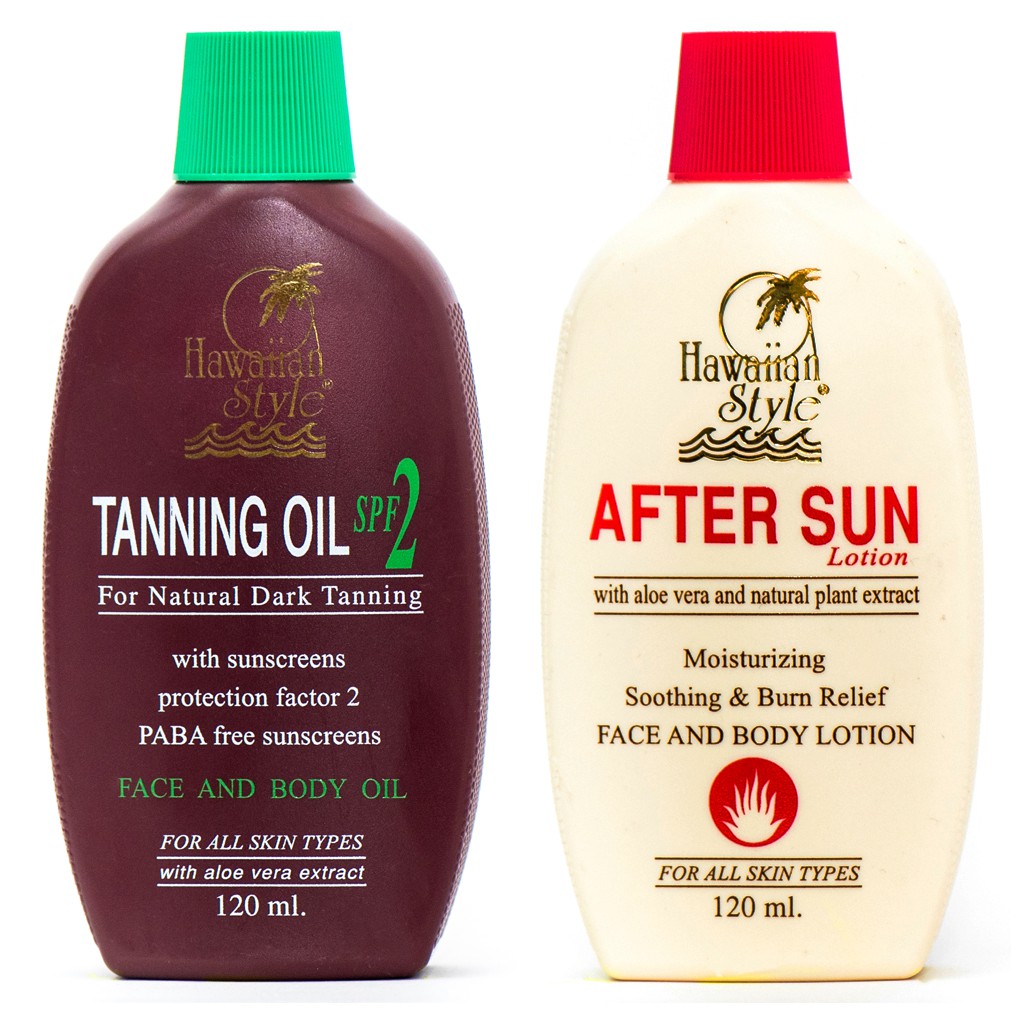 Hawaiian Style Tanning Oil SPF2 & Aftersun Lotion ออยล์ทาผิวอาบแดดผิว ...