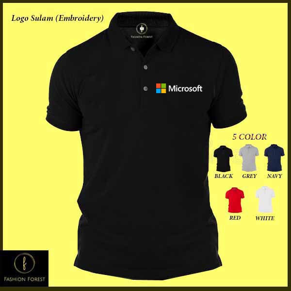 Microsoft Google UNIFORM เย็บปักถักร้อย Sulam POLO เสื้อยืดสําหรับชาย ...