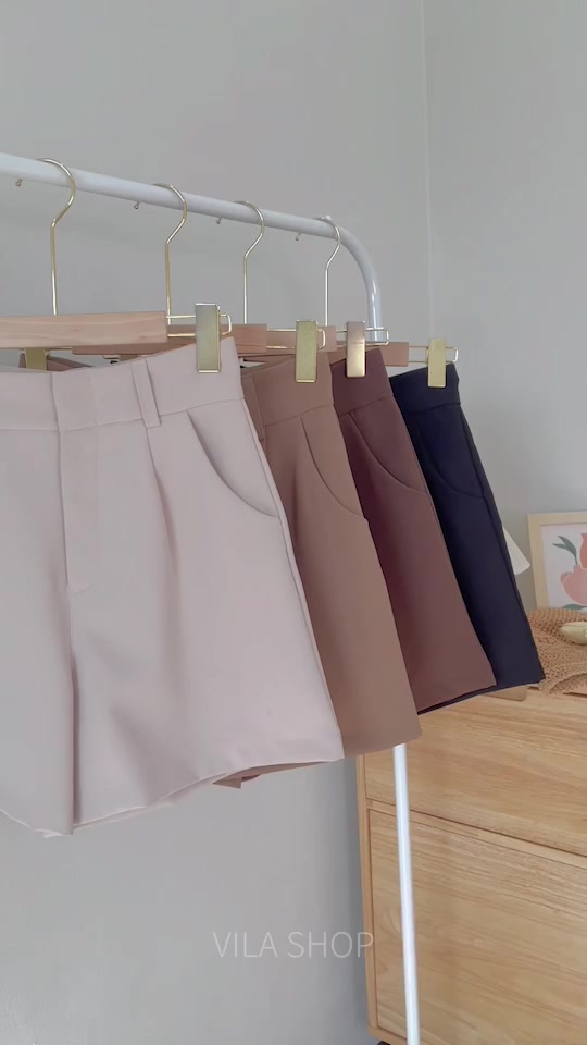 Vi03 กางเกงขาสั้นพรางหุ่น ซิปหน้า ตะขอหน้า งานตัด VILA | Shopee Thailand