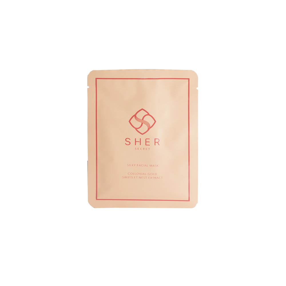 SHER SECRET Silky facial mask sheet เฌอ ซีเคร็ท มาส์กหน้าผสมทองคำ ...