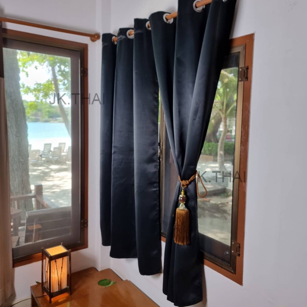 ผ้าม่านทึบแสง กันร้อน กันUV99% ม่านสีดำ เนื้อสวยไร้รอยต่อ มีน้ำหนัก ...