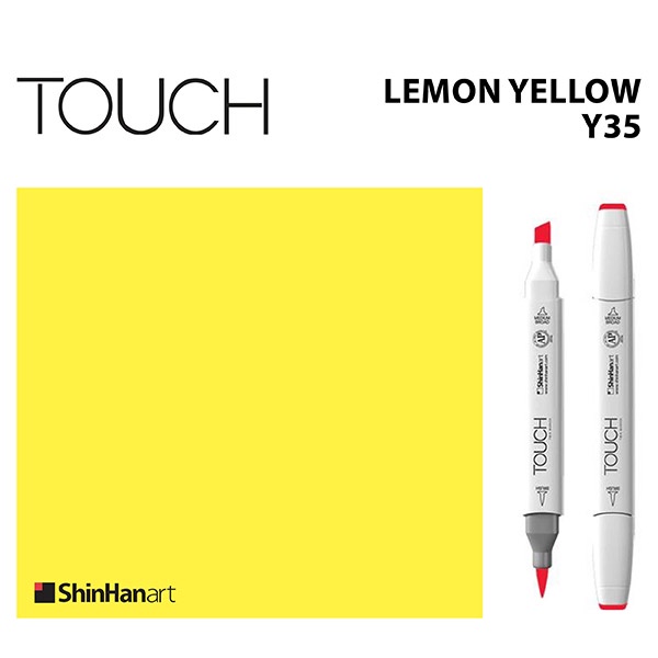 TOUCH TWIN BRUSH MARKER Y35 (LEMON YELLOW) / มาร์คเกอร์หัวพู่กัน-หัวตัด ...