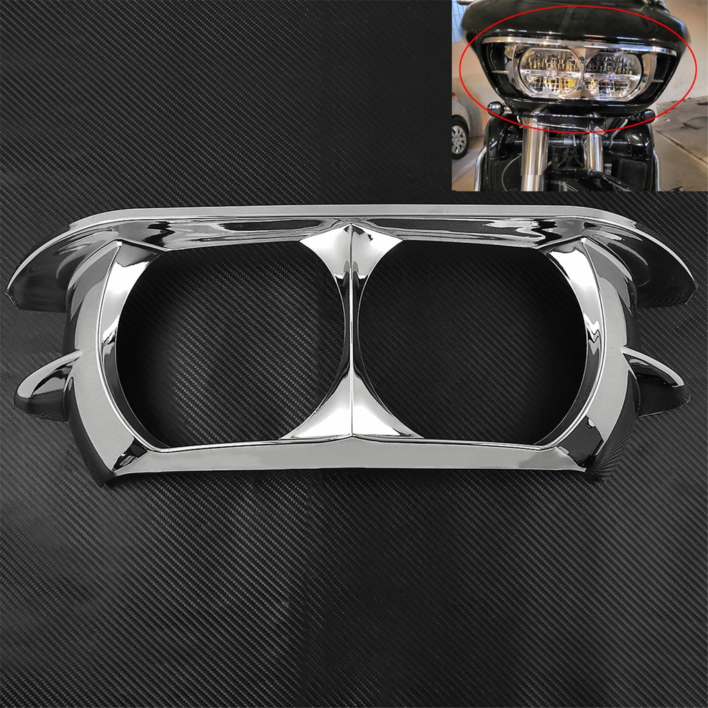 Motorcycle ABS Dual Headlight Fairing Trim Bezel Headlamp Cover Black ...