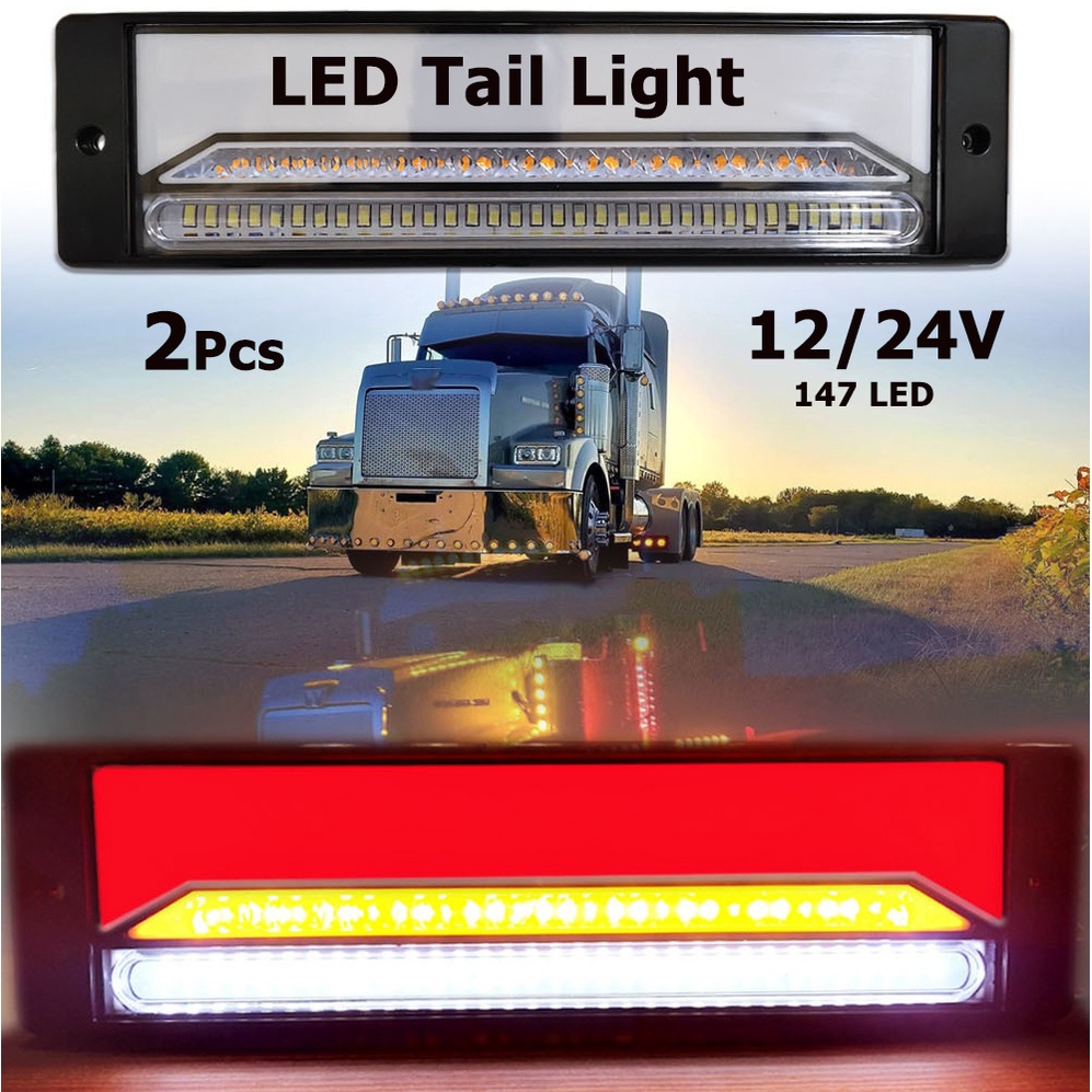 【One_boutique】12/24V LED tail light truck Trailer Rear Brake Reverse ...