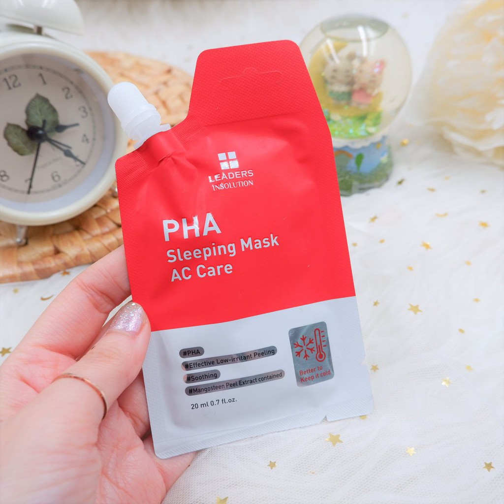 สลีปปิ้งมาส์กแบบซอง Leaders Insolution PHA Sleeping Mask 20 ml. สูตร AC ...
