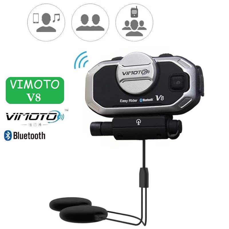 บูลทูธติดหมวกกันน็อค Vimoto V8 Helmet Bluetooth Headset microphone Intercom | Shopee Thailand