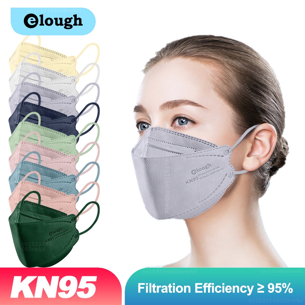 Elough Reusable 4 Layers Morandi Fish Mask KN95 Face Mask for Adult CE ...