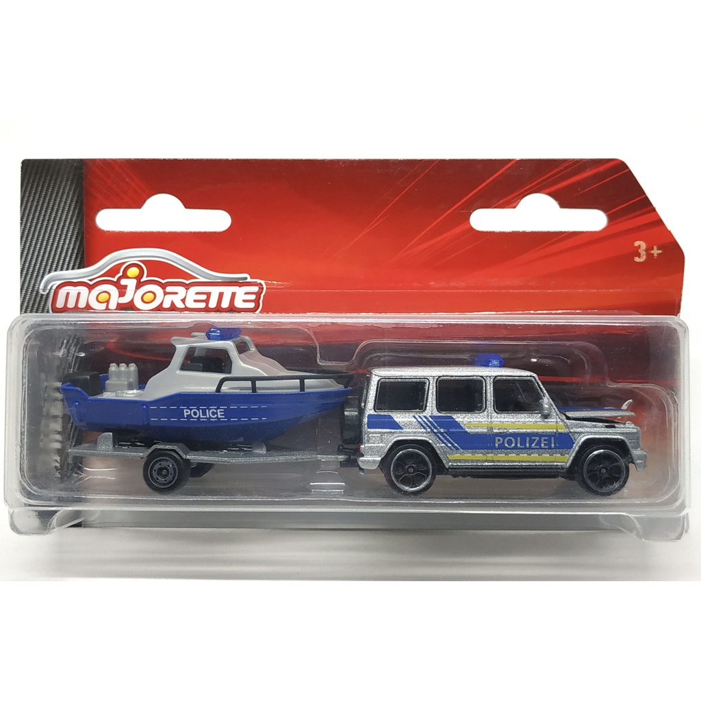 Majorette Mercedes Benz AMG G63 Polizei + Police Boat Trailer - Silver ...