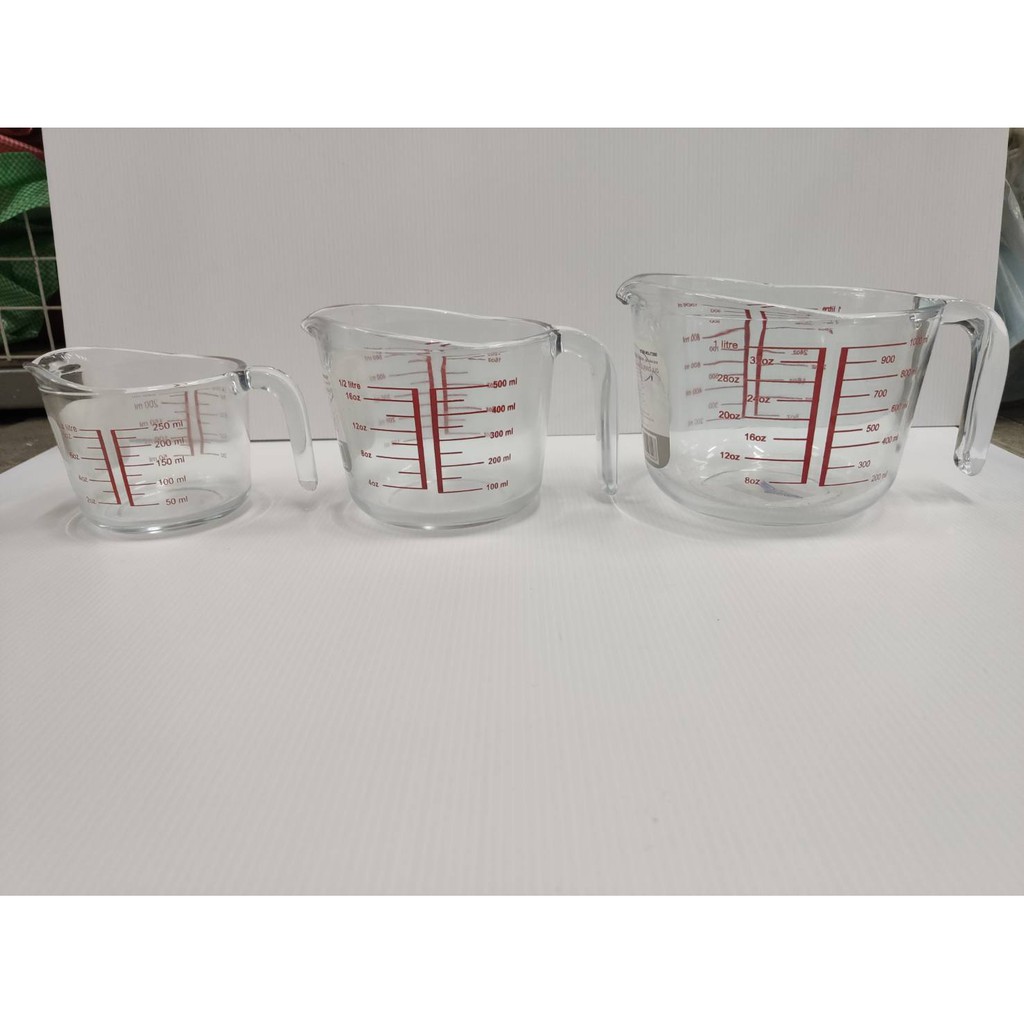 ถ้วยตวงแก้ว มีสเกล ขนาด 250/500/1000 ml แก้วหนา พร้อมส่ง!! | Shopee Thailand