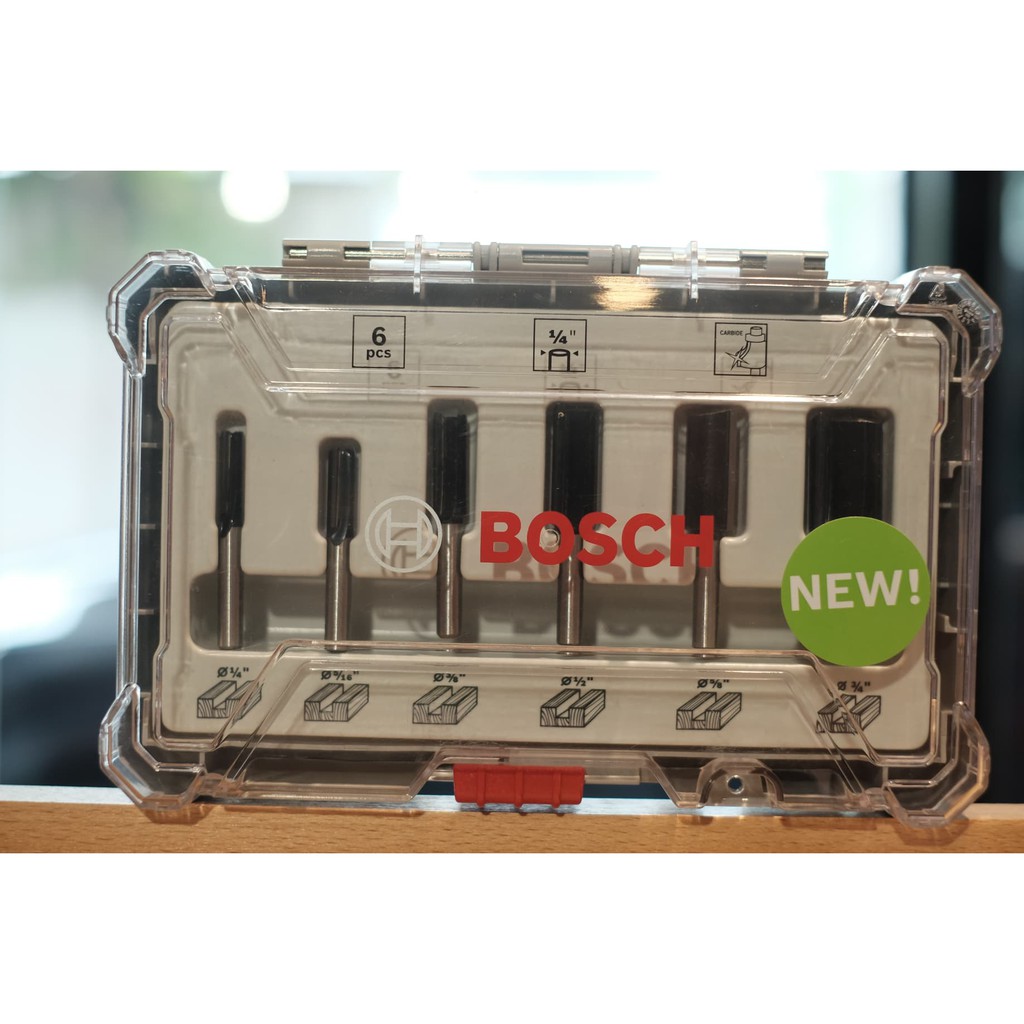 BOSCH ชุดทริมเมอร์แกน 1/4นิ้ว ดอกกัดไม้ ดอกกัดตรง ชุด 6 ดอก รหัสสินค้า ...