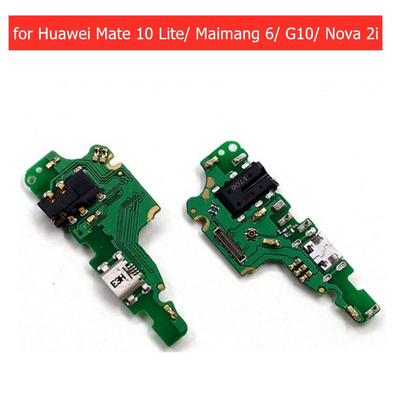 แท่นชาร์จไมโครโฟน PCB สายเคเบิลอ่อน 6 USB สําหรับ Huawei Mate 10 Lite ...