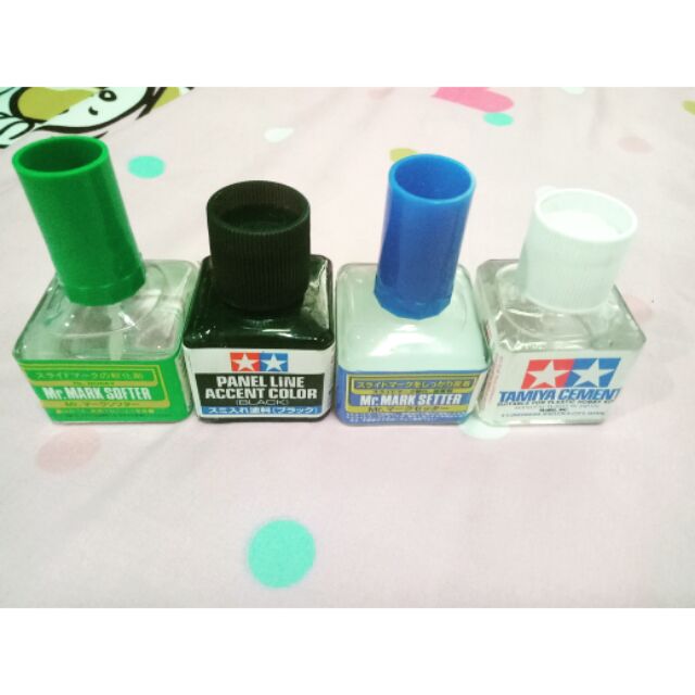 Tamiya cement, Panel line, Mr.Hobby Mark setter, Softer กาวติดโมเดล กัน ...