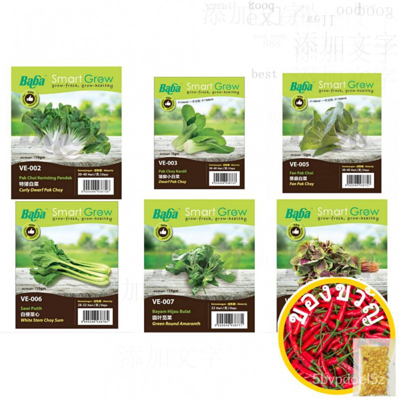 Baba Smart Grow Vegetable Seeds - Curly Fan Dwarf Pak Choy/White Stem ...