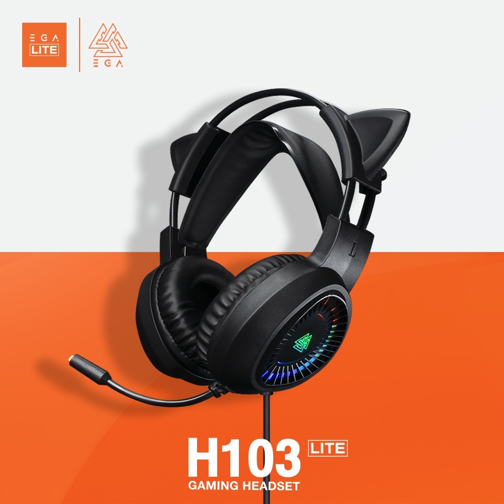 หูฟังเกมมิ่ง EGA H103 Lite LED Lighting Gaming Headset หูฟังคอม เชื่อม ...