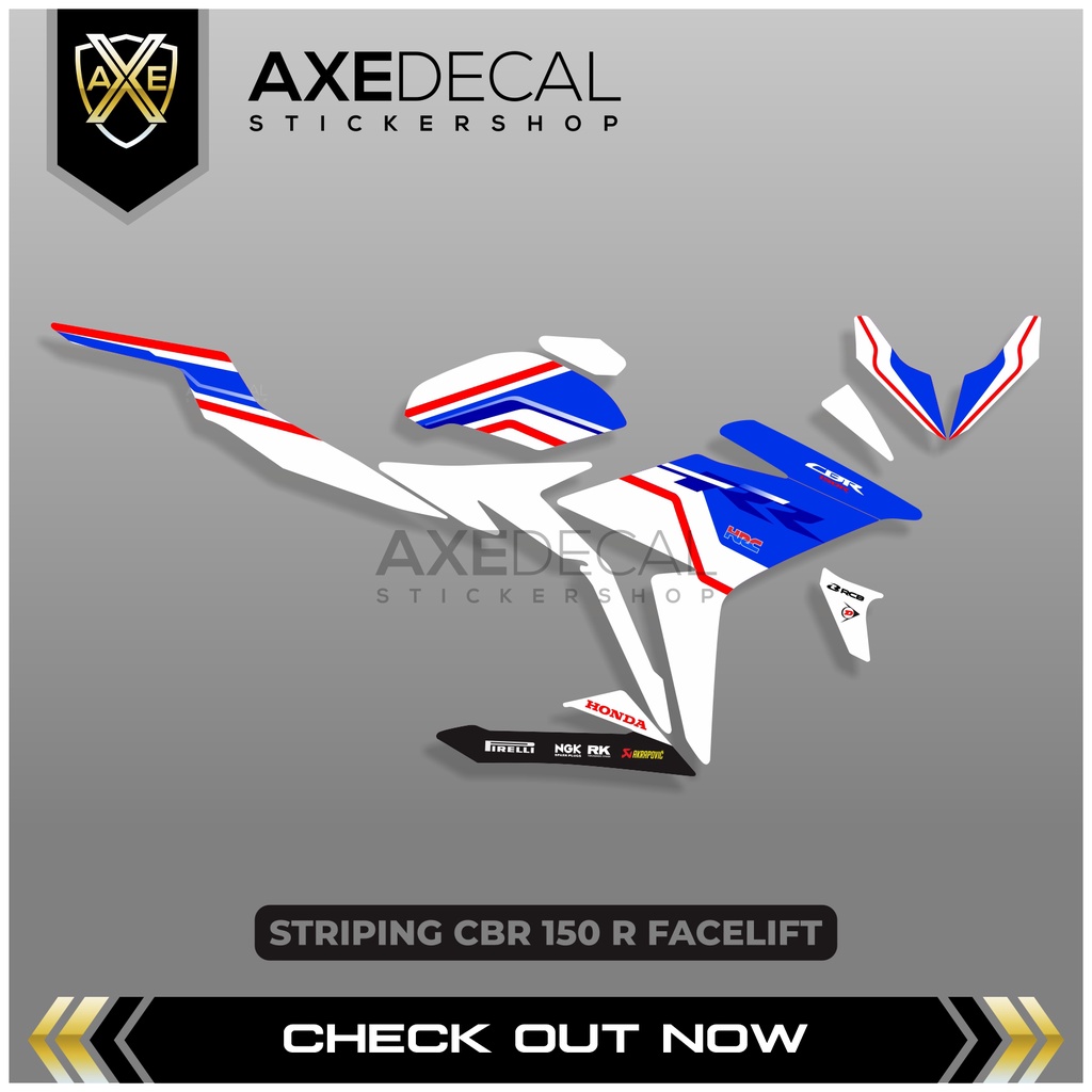 Striping Cbr 150 R Hrc Tri Color / Stock Decal / Cbr 150R Facelift ...