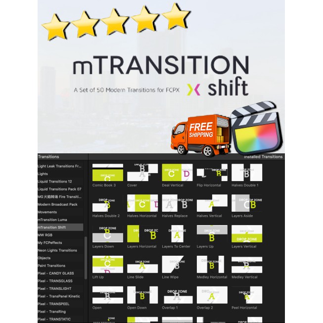 mTransition Shift Final Cut Pro X FCPX plugin/effect/Transition/photo ...