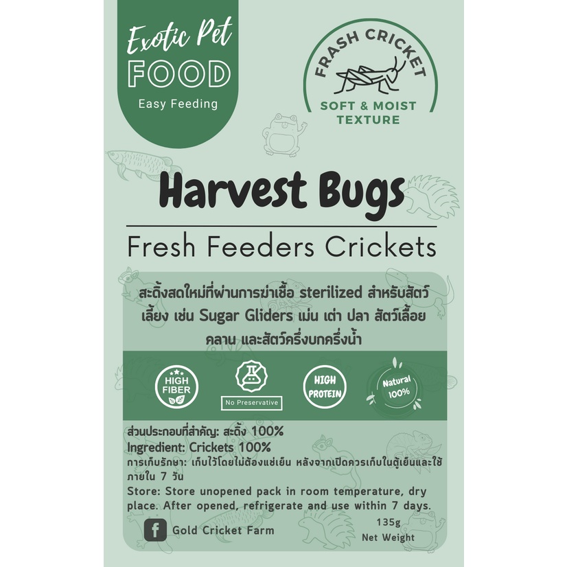 จิ้งหรีด สะดิ้ง สำหรับสัตว์เลี้ยง Fresh Feeders Crickets | Shopee Thailand