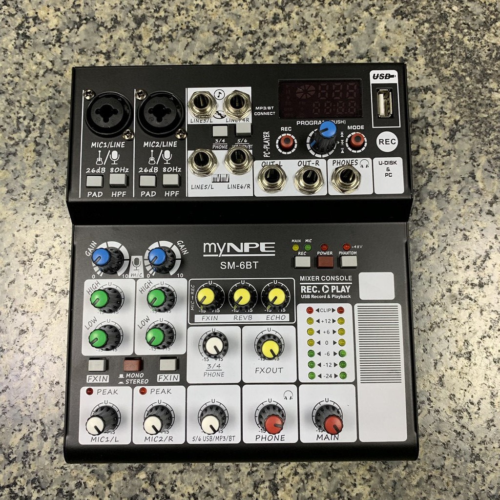 มิกเซอร์ MYNPE SM-6BT MIX+USB2.0+บลูทูธ เหมาะสำหรับนัก Streming | Shopee Thailand