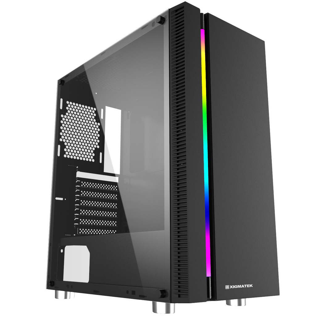 XIGMATEK APOLLO Mid-Tower Case with Rainbow LED Front Panel + Xigmatek ...
