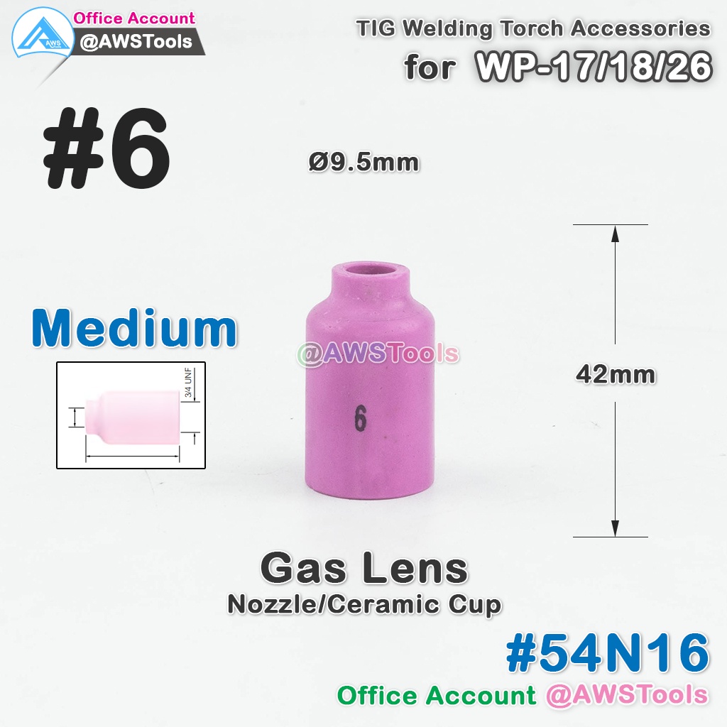 WP-26 แก๊สเลนส์ กลาง อะไหล่ หัวเชื่อม อาร์กอน สำหรับ หัวเชื่อม(Torch ...