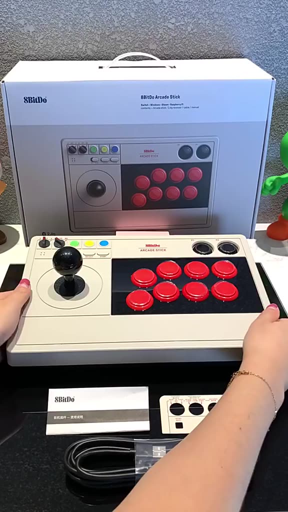 8bitdo Arcade Stick จอยสติ๊ก V3 พร้อมตัวรับสัญญาณไร้สายบลูทูธ 2.4g สําหรับ Nintendo Switch OLED ...