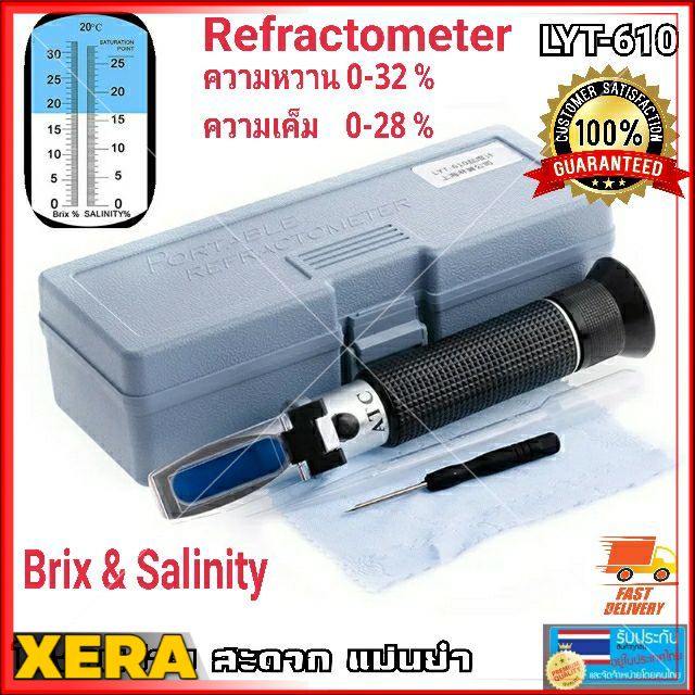 เครื่องมือวัดความหวาน+ที่วัดความเค็ม 2in1 Brix & Salinity Refractometer ATC LYT-610 การทำงาน ...