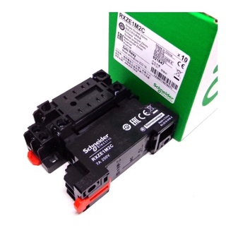 รีเลย์พร้อมซ็อกเก็ต ชไนเดอร์ Schneider Electric RXM2AB2BD RXZE1M2C 24VDC 12A 2คอนแทค 8ขา มีไฟ ...