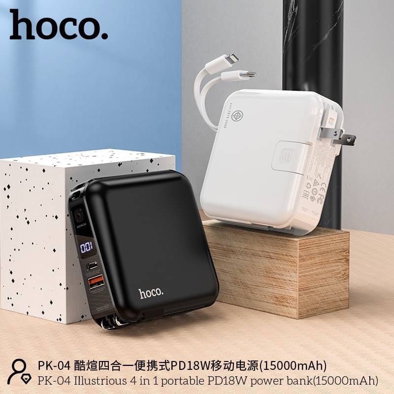 Hoco PK-04. 4 in 1 Power Bank Charger แบตสำรองเอนกประสงค์ | Shopee Thailand