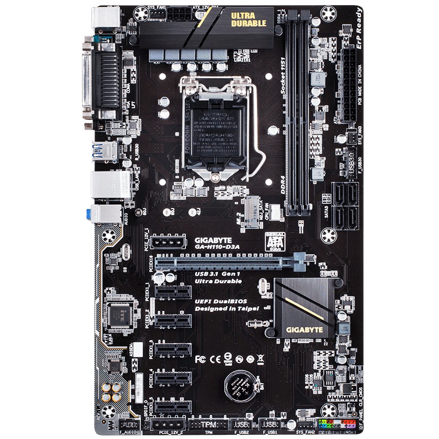 MAINBOARD (เมนบอร์ด) 1151 GIGABYTE GA-H110-D3A | Shopee Thailand