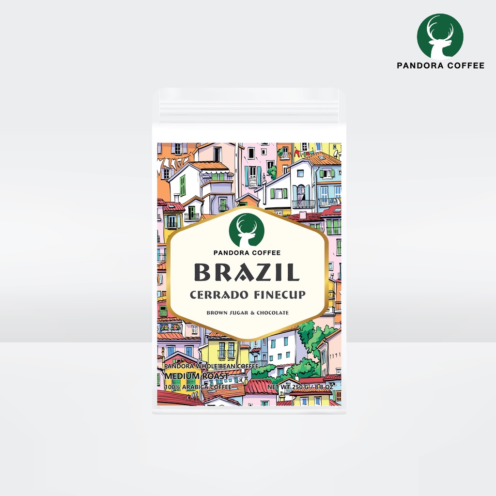 Pandora Coffee เมล็ดกาแฟ บราซิล Brazil Cerrado Finecup คั่วกลาง Medium ...