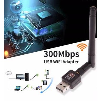USB WiFi 300Mbps Wireless Adapter 802.11n/g/b ตัวรับสัญญาณไวฟาย เสา ...