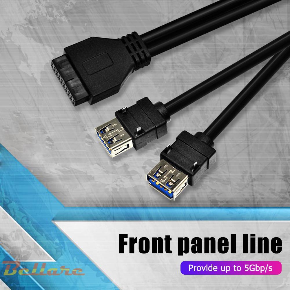 อะแดปเตอร์ 20 Pin to 2 Port USB 3.0 Front Panel Cable Adapter With ...