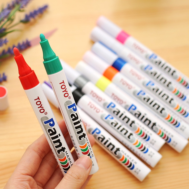 (ส่งด่วน) ของแท้ TOYO Toyo Paint Pen SA101 MARKER ปากกา 10 สีกันน้ำและ ...
