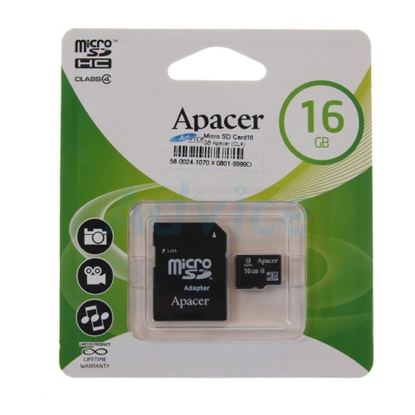 Apacer เมมโมรี่การ์ด Micro SD (SDC4 Class 4) 16GB ของแท้ | Shopee Thailand