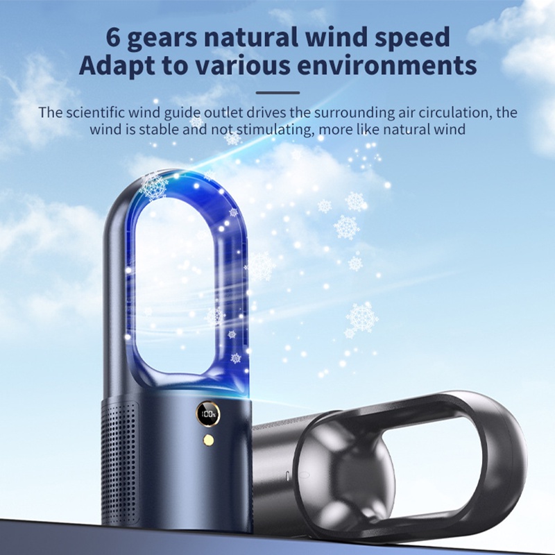 Bladeless fan Air Cooler Cooling Fans Desktop Bladeless Fan LED Display ...