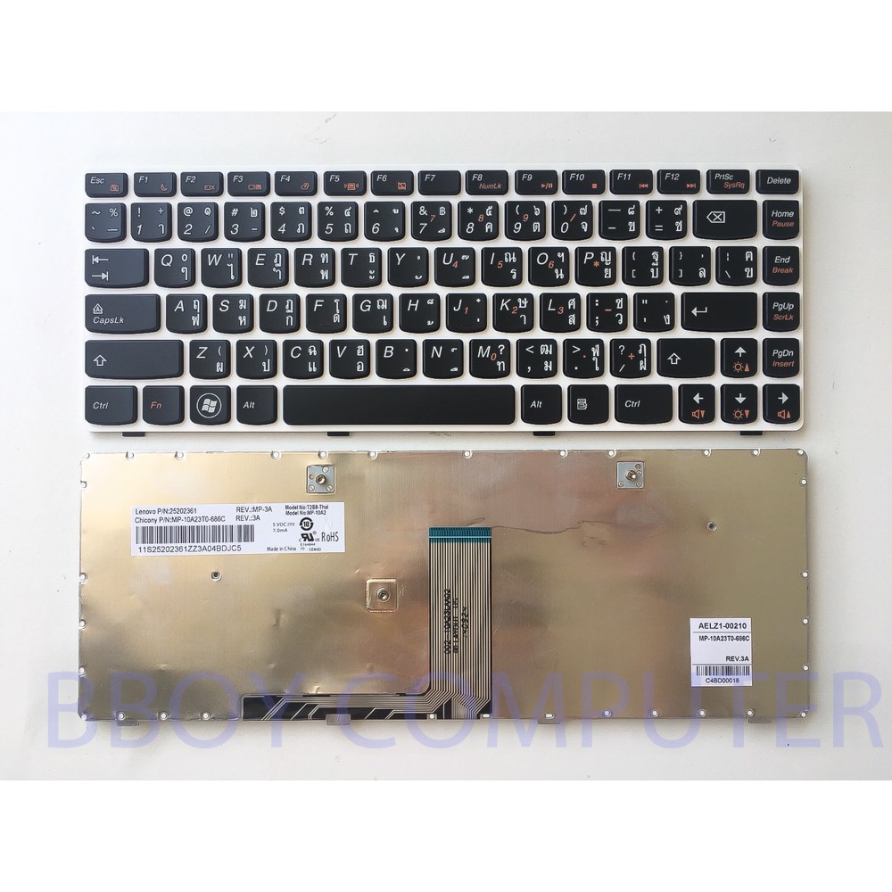 LENOVO Keyboard คีย์บอร์ด LENOVO IDEAPAD G480 G485 Z480 Z485 Z380 Z385 ...